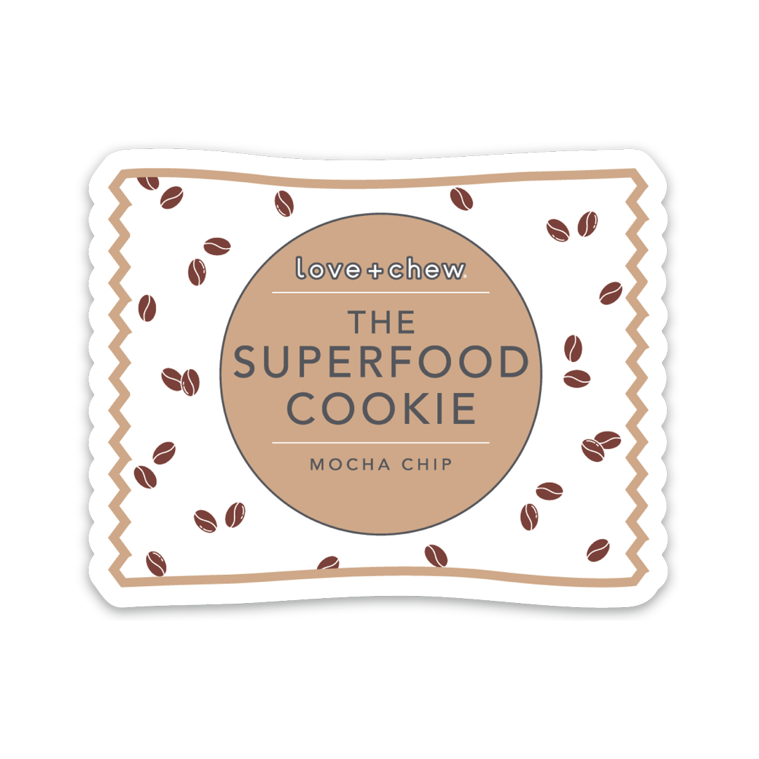 Mocha Chip Packaging Sticker – Love + Chew